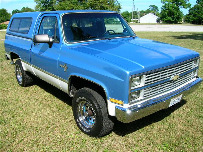1984 K10 Chevy Short Bed SWB PU Blue White Chevrolet 84